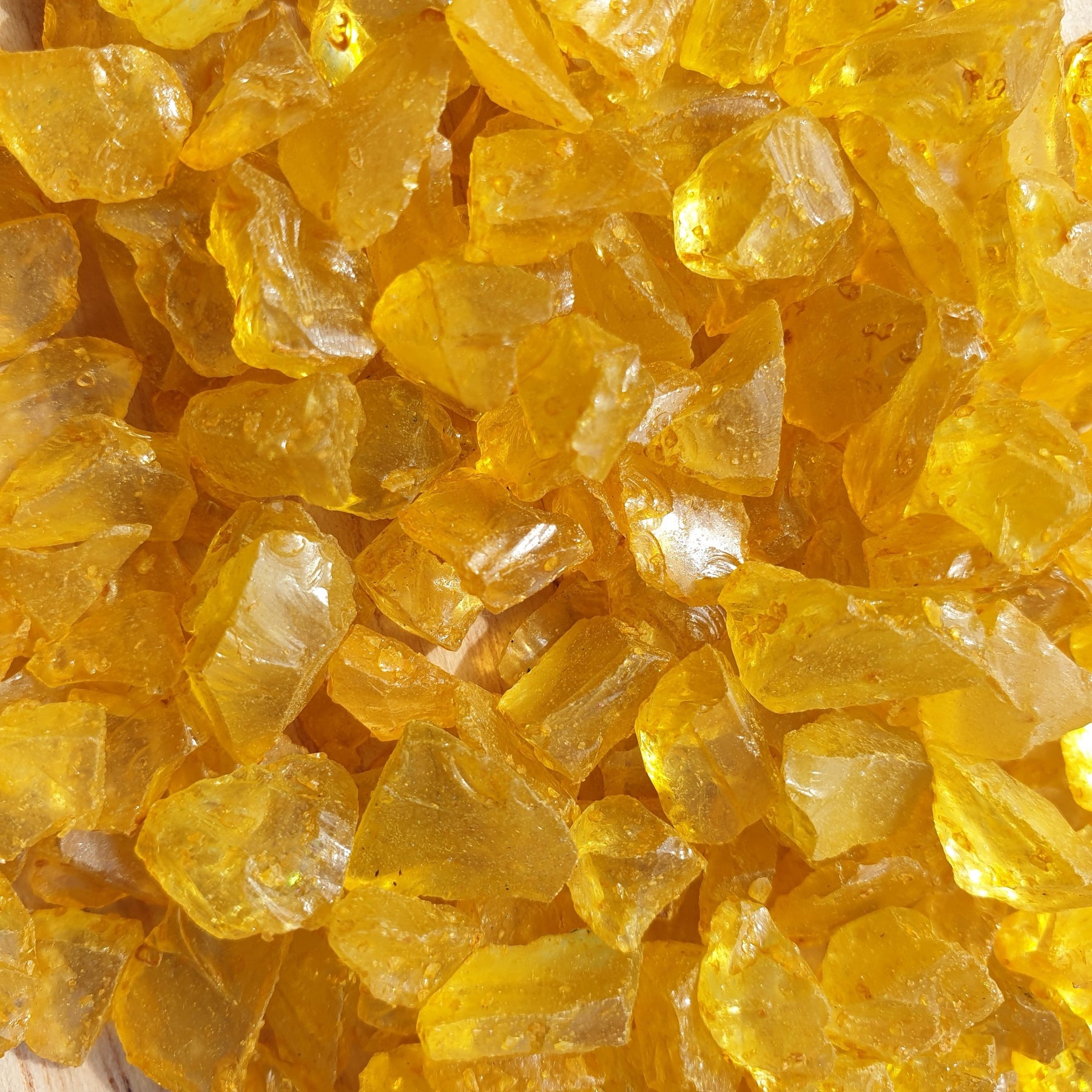 Yellow Topaz Glass Fragments 250gm
