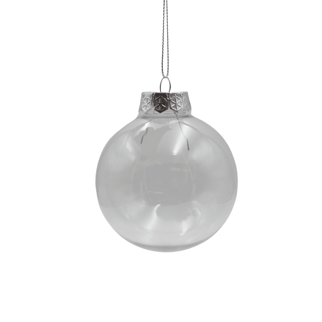 Bauble 8cm Plastic - Clear Fillable Craft Bauble
